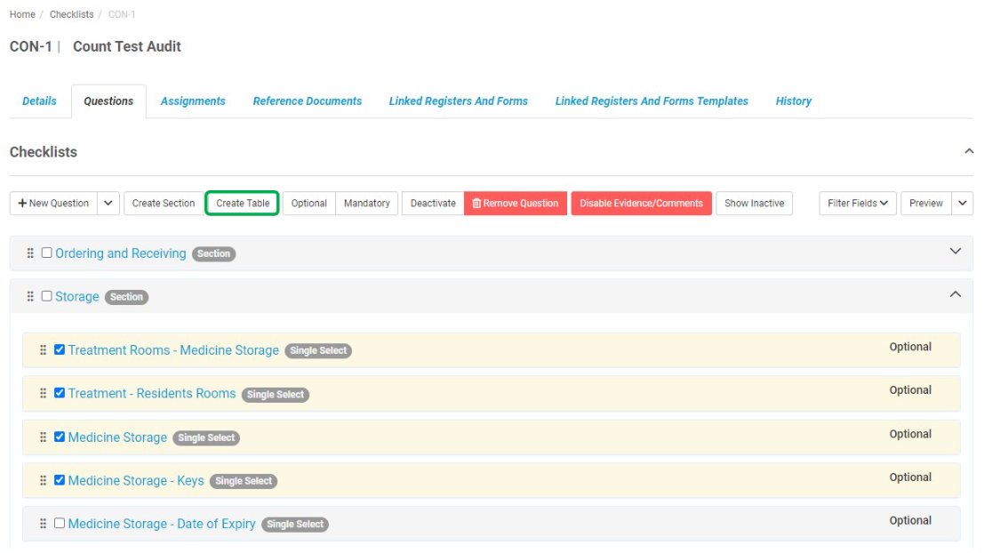 How to Add Tables to a Checklist in Assurance – CompliSpace