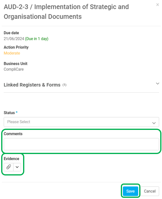 How to Complete a Task/Action Assignment in Assurance – CompliSpace