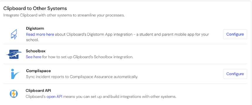 Setting up Clipboard integration for Incident Management – CompliSpace