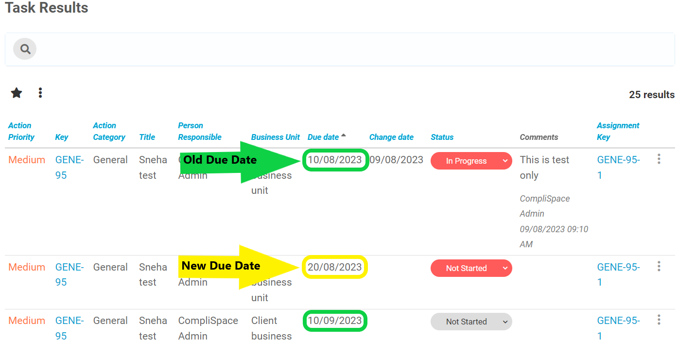 How to Edit Task/Action Assignment Due Dates in Assurance – CompliSpace