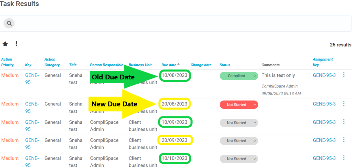 How to Edit Task/Action Assignment Due Dates in Assurance – CompliSpace