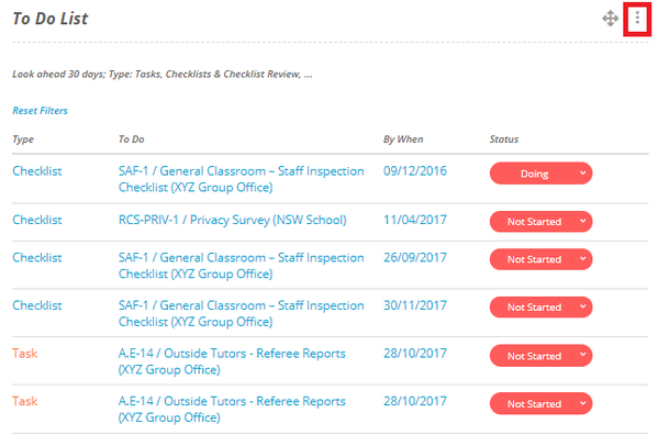 How to Customise Your Home Screen Dashboard and To Do List in Assurance – CompliSpace